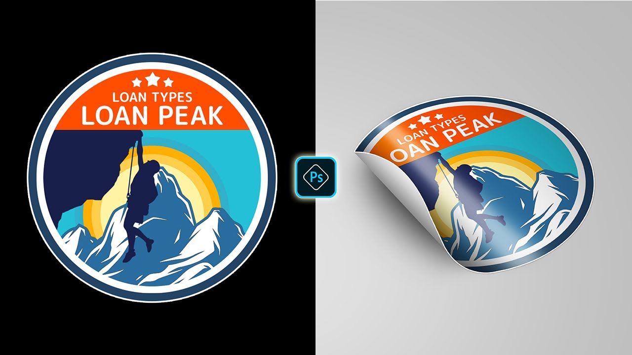 Vintage Sticker Design for Redbubble in Photoshop Tutorial - YouTube