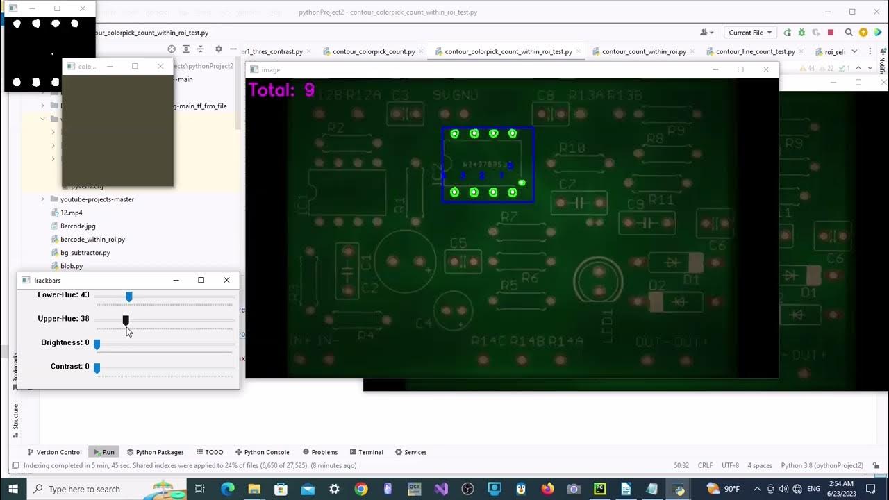 Opencv : Contour | Color Pick | Counting | Filtering | Within Region | PCB Inspection - YouTube