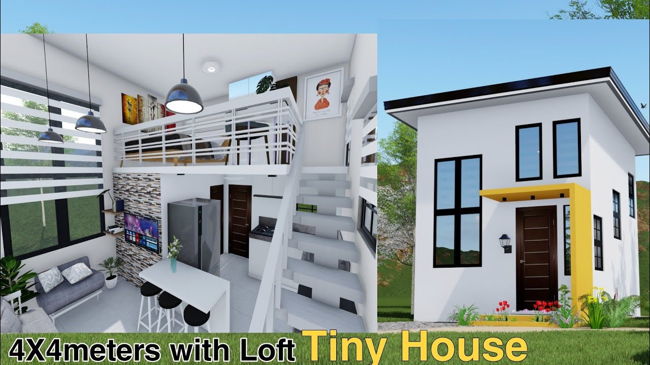 Tiny House with Loft Design Idea (4x4 Meters) | HousePH - YouTube
