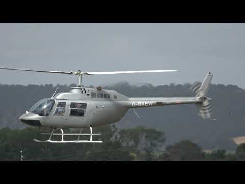 BELL JETRANGER G-BKEW LANDING AT GOODWOOD AIRFIELD/FESTIVAL OF SPEED VISITOR 16-7.
