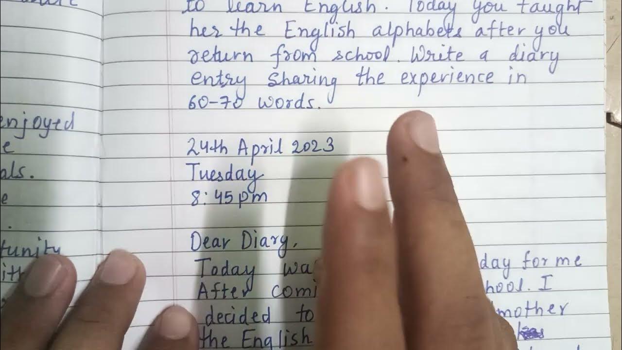 Write a diary entry sharing experience in 60-70 word| Diary entry ...