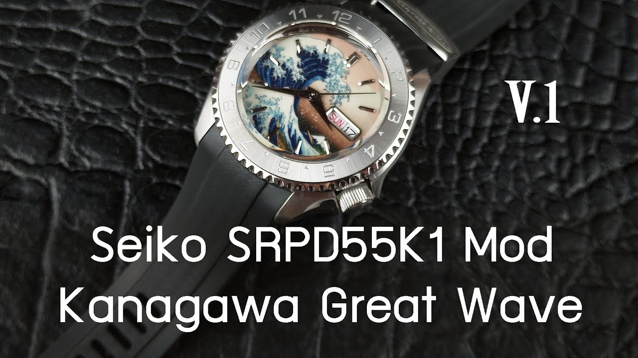 Seiko SRPD55K1 Mod - Kanagawa Great Wave V.1 | By Seiko Modify - YouTube