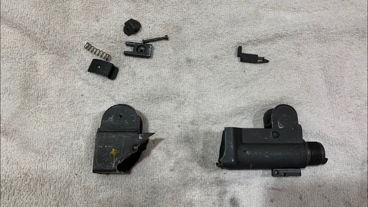 Uzi Build [PART 2] REAR SIGHT ASSEMBLY AND BARREL NUT RETAINER - YouTube