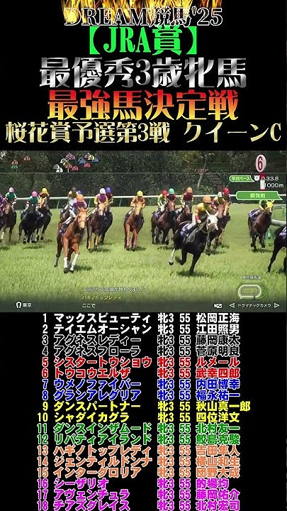【ウイポ10 2025】DREAM競馬'25【JRA賞】最優秀3歳牝馬最強馬決定戦｜桜花賞予選 第3戦 クイーンC #競馬 #ウイニングポスト #JRA賞 #最優秀3歳牝馬 #桜花賞 ...