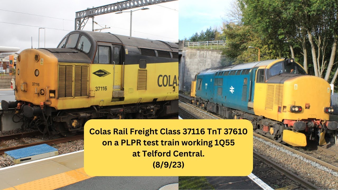 Colas Rail Freight Class 37116 TnT 37610 working 1Q55 at Telford ...