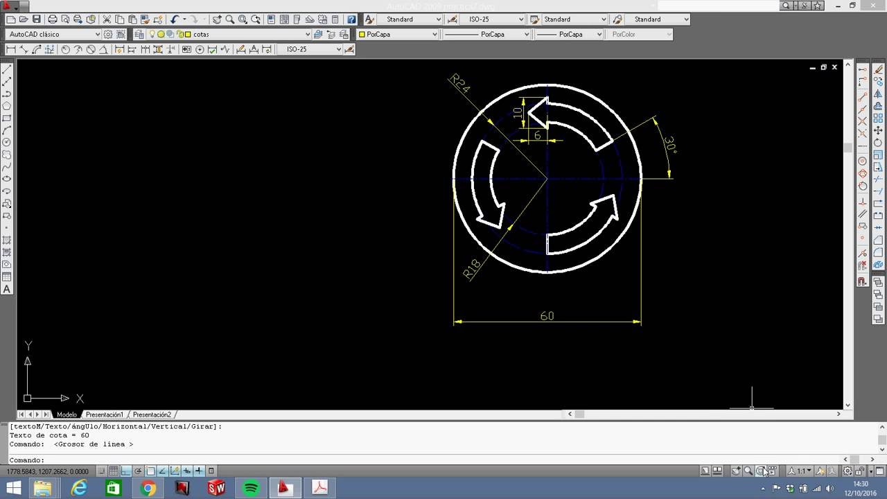 AUTOCAD 2D PRACTICA 7 - YouTube
