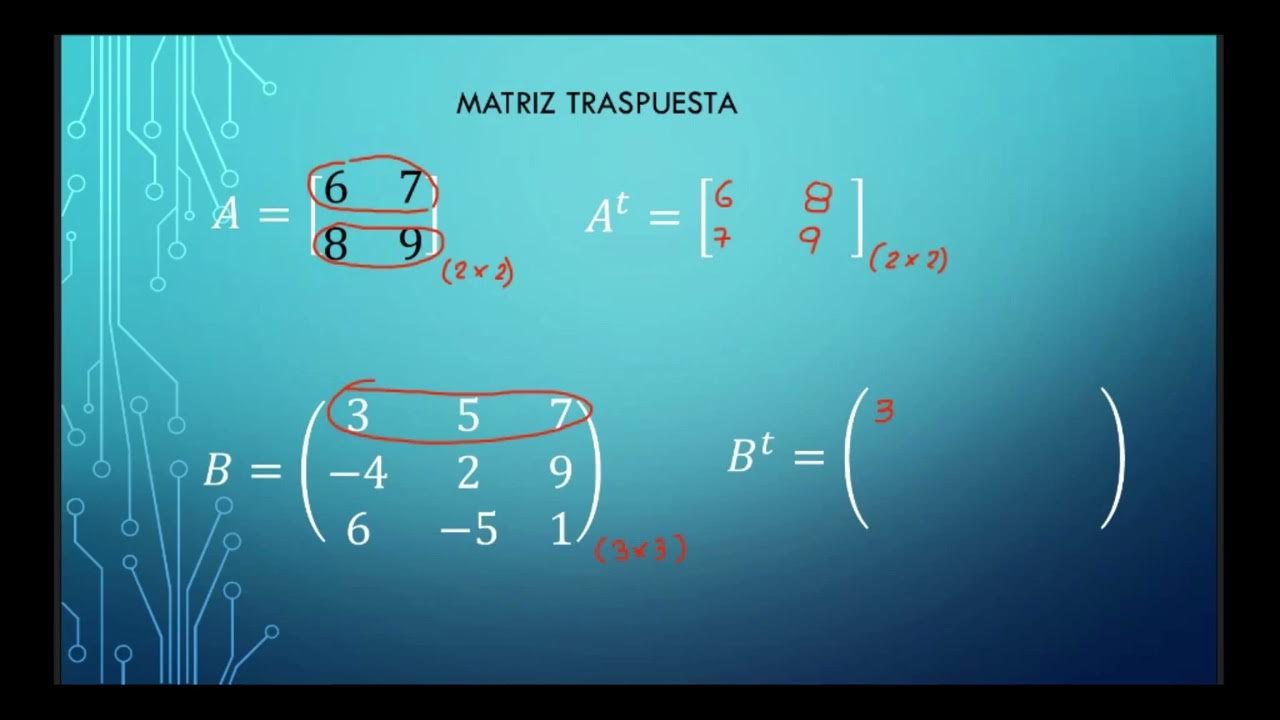 Matriz traspuesta - YouTube