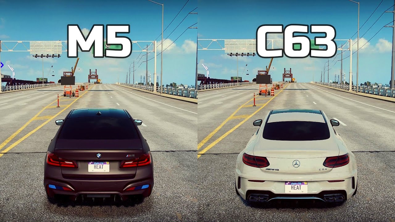 NFS Heat: BMW M5 vs Mercedes-AMG C63 - Drag Race - YouTube