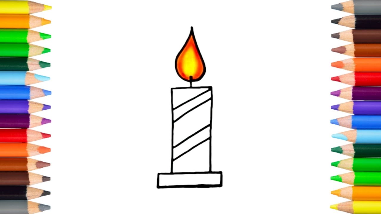 Easy Candle Drawing 🕯️ How to Draw a Candle Easy Step by Step 🕯️ Cute ...