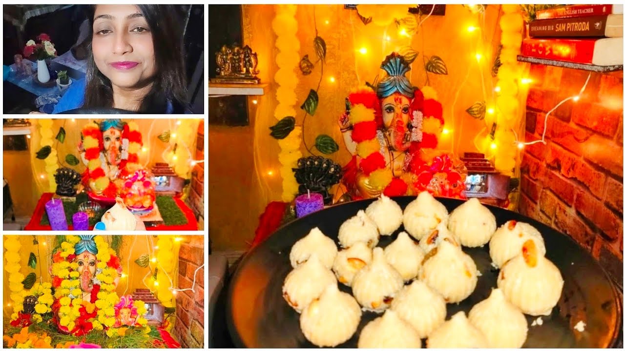 Ganpati Bappa Morya 🙏 Special Decoration & Rava Coconut Modak Recipe 🎉🍬 ...