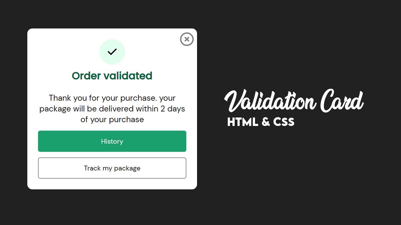 Create Validation Card Using Html And Css Cyper Coder Youtube 6435