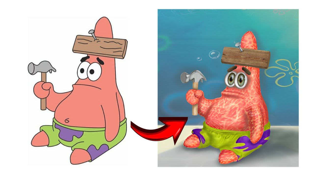 How To Make Realistic Patrick Star ⭐🏝️ from "Spongebob Squarepants ...