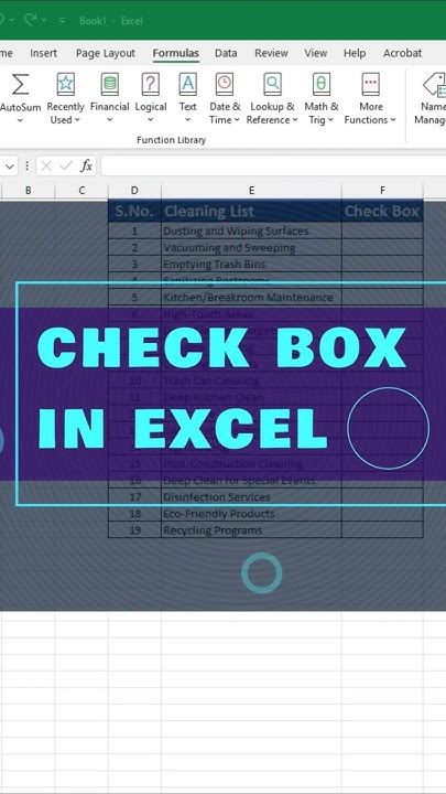 CHECK BOX IN EXCEL - YouTube