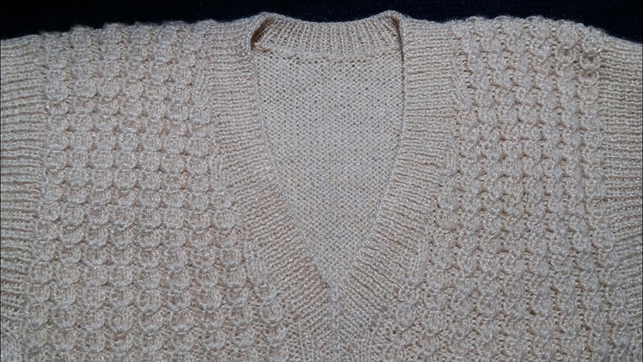 Knitting for beginners#13||how to make V-neck part-7 - YouTube