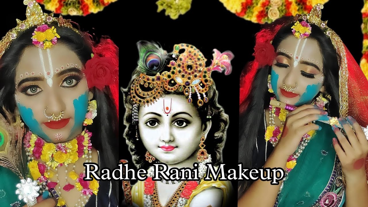 Radha Rani Makeup Tutorial ! Radha rani ka makeup ! Janmashtmi Special ...