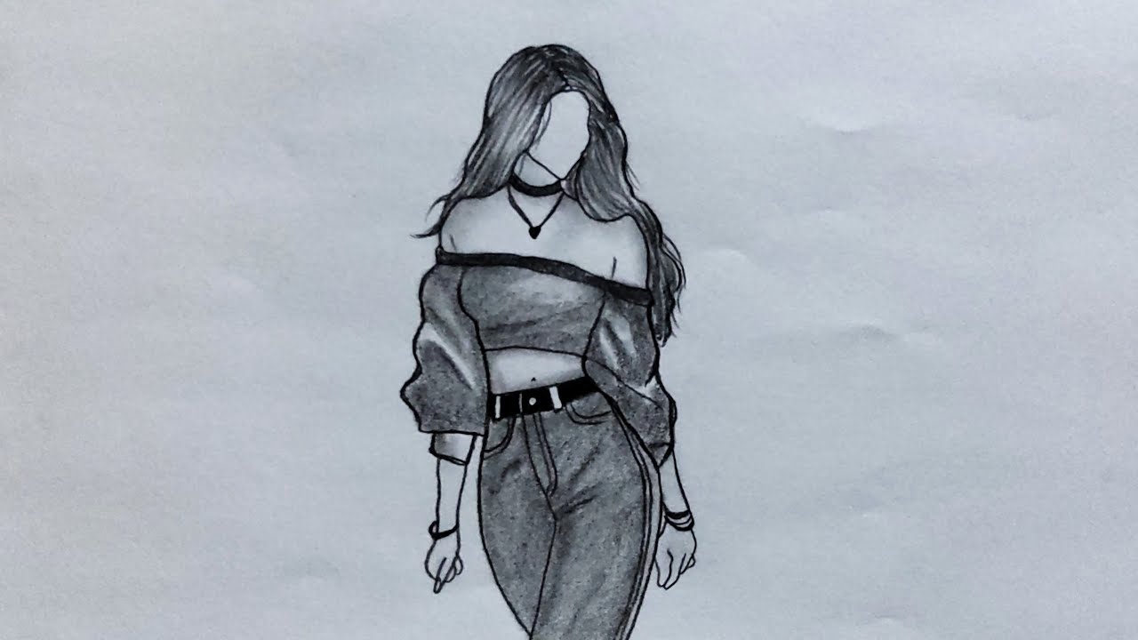 How to draw a Fashion Attitude Girl -Drawing easy || Pencil sketch for ...