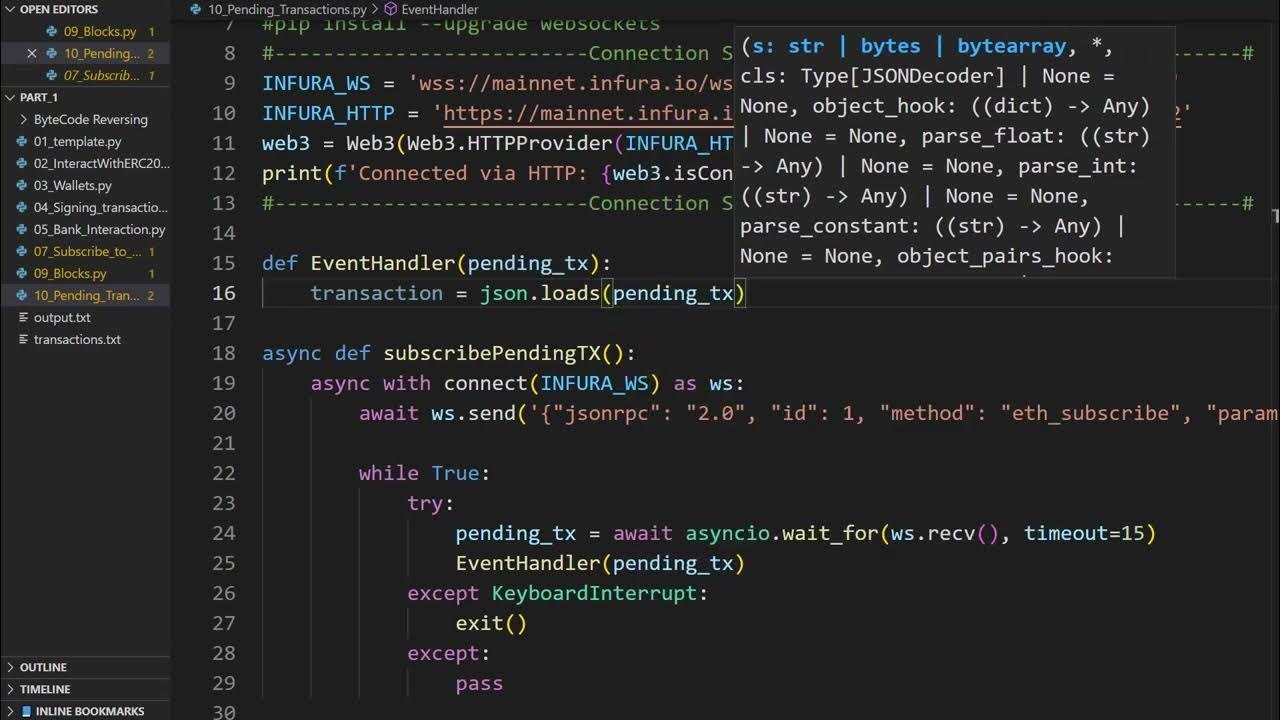 Web3 Hacking In Python 0x12 Network Programming Part 2 Mempool Pending Transaction