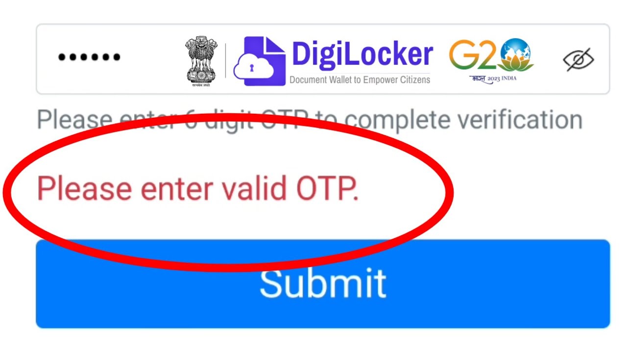 Digilocker Fix Please Enter Valid Otp Problem Digilocker Otp Not Received Problem Solve Youtube 0137