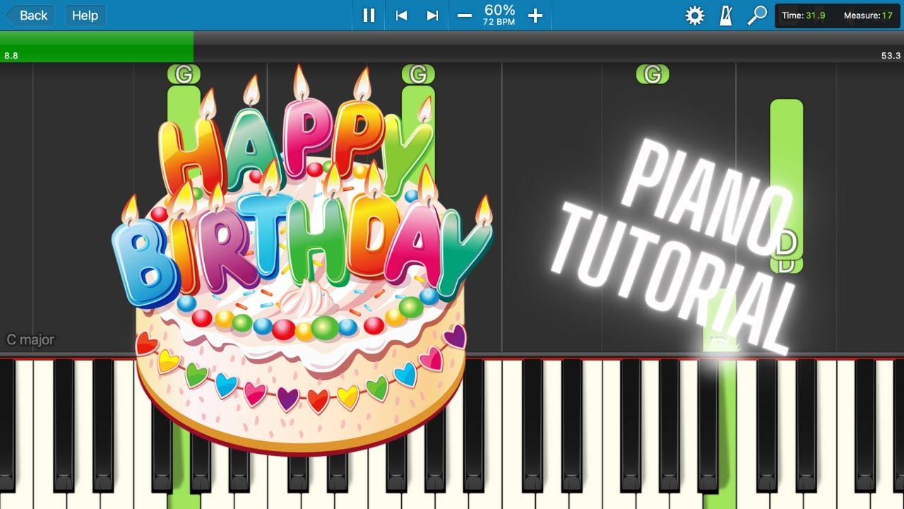 Happy Birthday - Easy Piano Tutorial - YouTube