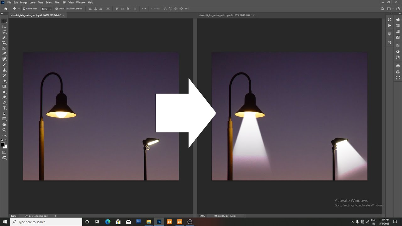 spot Light Effect in photoshop cc21 Create Street Light Effects for ...
