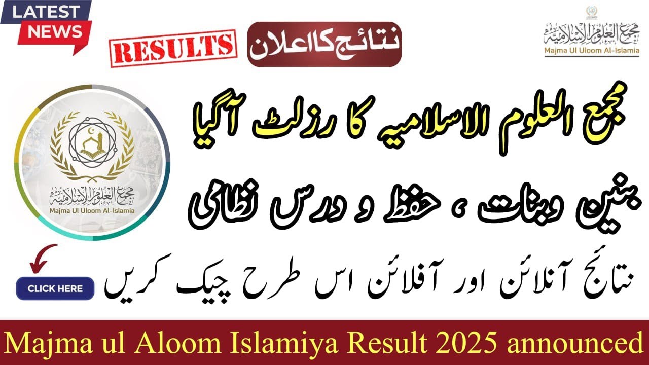 Majma ul Uloom islamiya Result 2025 Announce-Check By Name And Roll ...