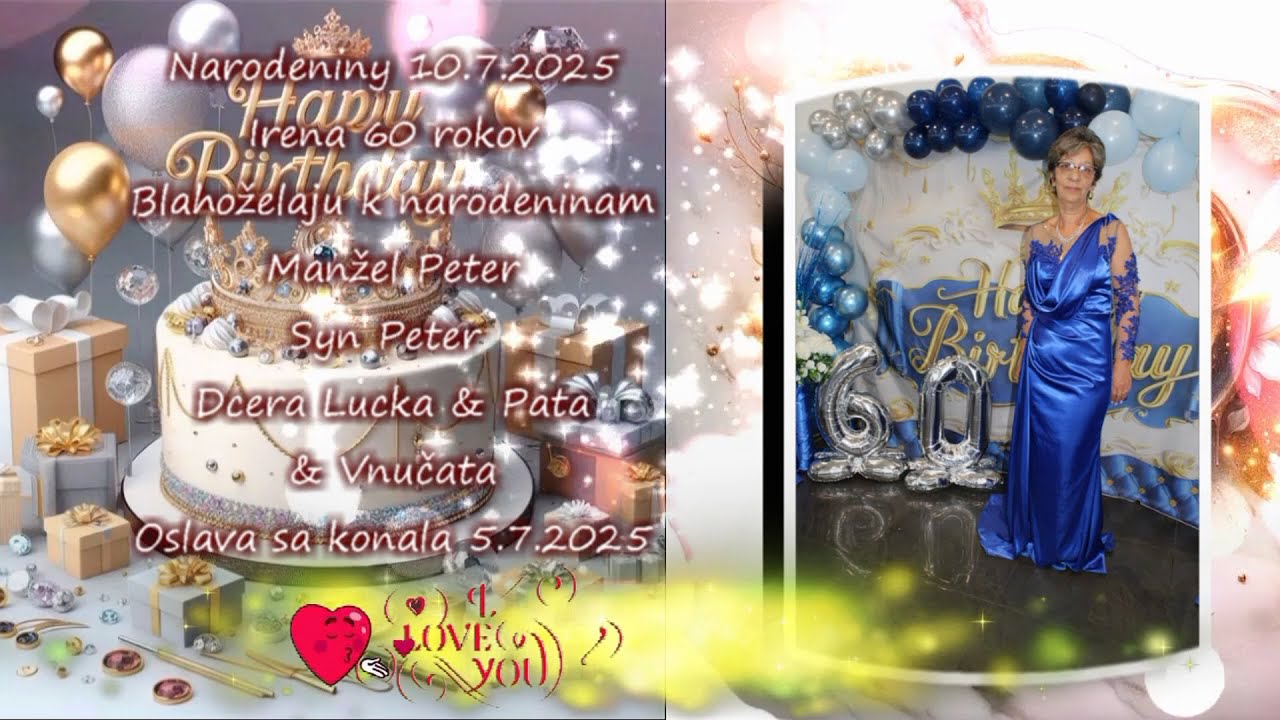 Narodeniny čast 1 Irena 60 rokov 10 7 2025 oslava 5 7 2025 Vojčice ...