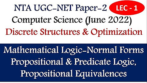 Discrete Structures & Optimization | NTA UGC-NET Computer science - YouTube