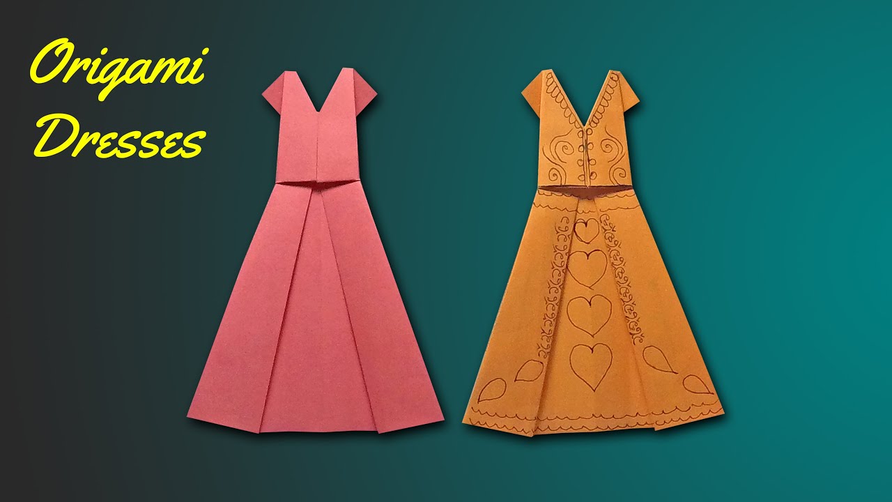 How To Make Origami Paper Dresses - Paper Doll Dress @rsphere - YouTube