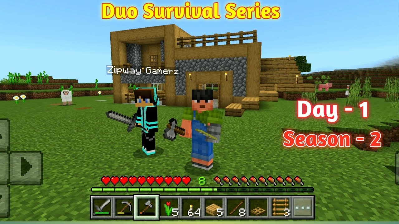 Minecraft - First Day Of Duo Survival Series With @ZipwayGamerz08m ...