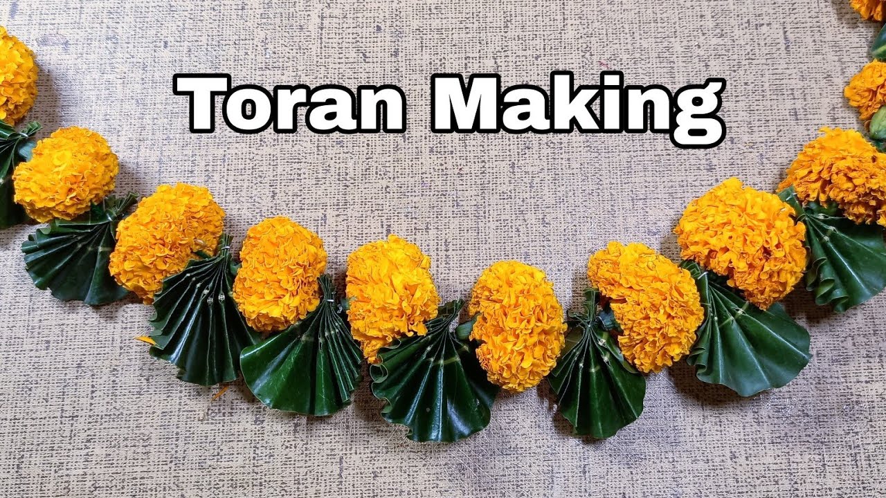 Easy Toran Making | Leaf Toran | Mango Leaf Toran | Toran | DIY Toran ...