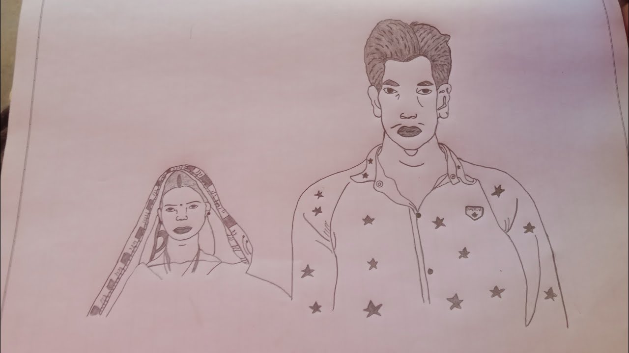 Mere chacha & chachi ka drawing 🥰 - YouTube