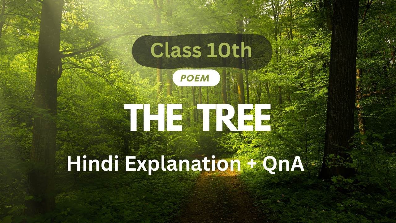 THE TREE | POEM | CLASS 10 | FIRST FLIGHT| ENGLISH | HINDI EXPLANATION ...