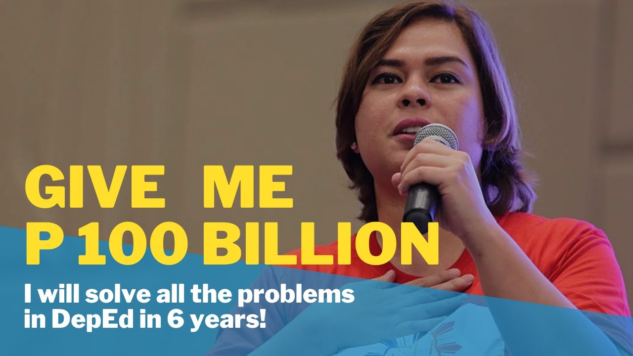 VP SARAH DUTERTE: Give me P100 Billion budget I will solve all the ...