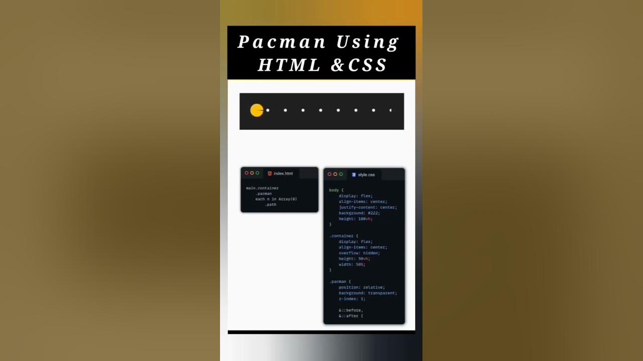 Html And Css Using Pacman Shorts Creativ Viral Youtube