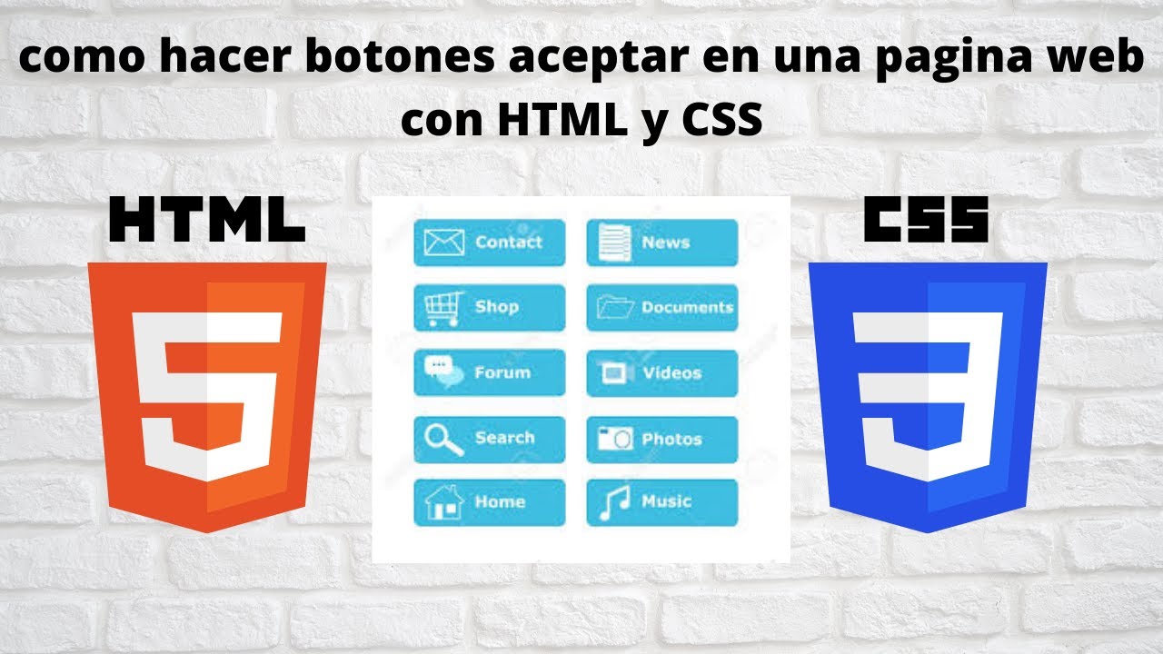 como hacer botones aceptar en una pagina web con HTML y CSS - YouTube