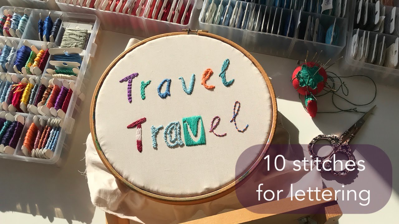 10 hand embroidery stitches for lettering. Video tutorial - YouTube