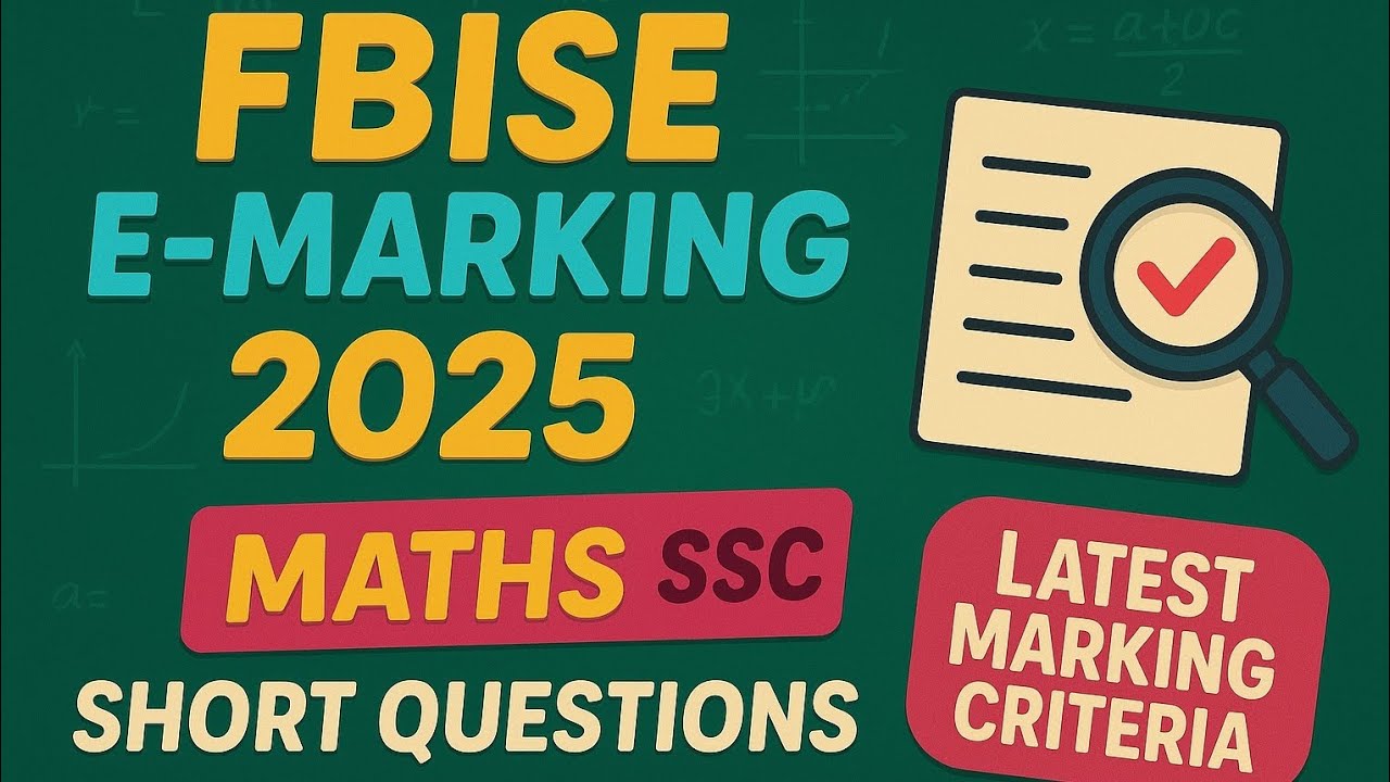 FBISE E-marking 2025 | Maths Paper Checking | Maths short Question # ...