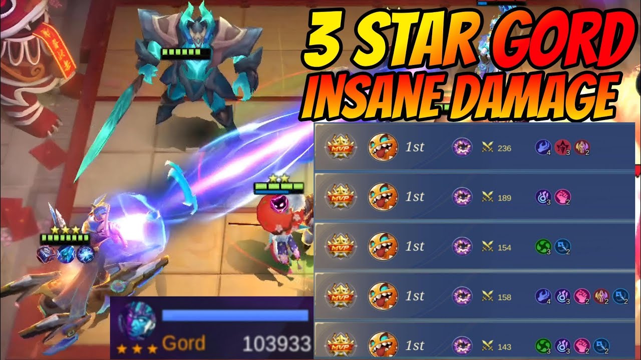 3 STAR GORD INSANE DAMAGE X SUMMONERS | MOBILE LEGENDS MAGIC CHESS 2024 ...