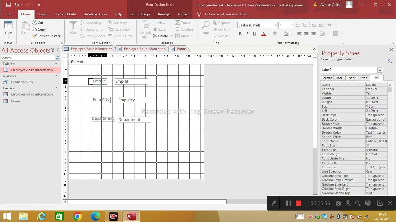 Create Forms in MS ACCESS | Form by Wizard | Form by design View | All ...