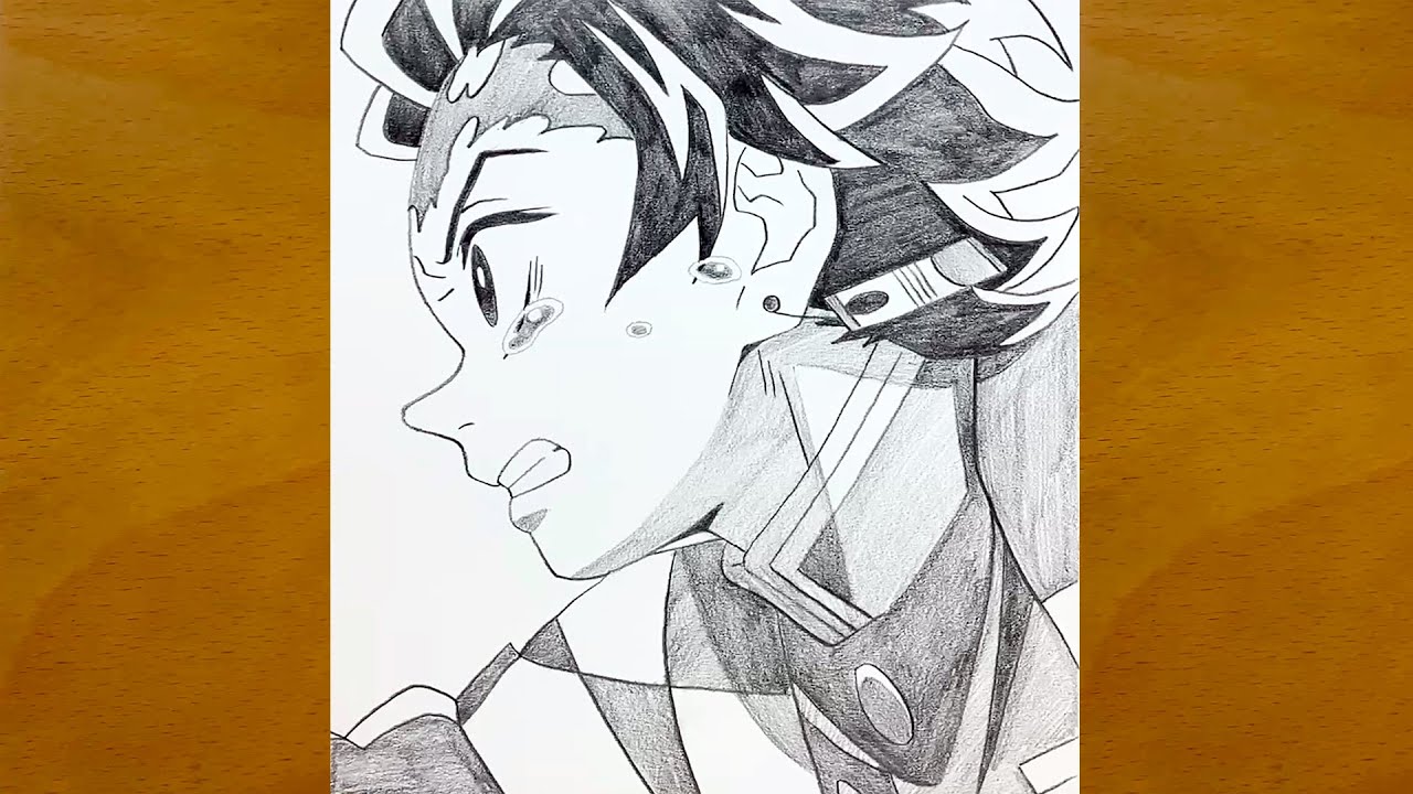 How to draw Kamado Tanjirou from Demon Slayer | Anime drawing videos ...