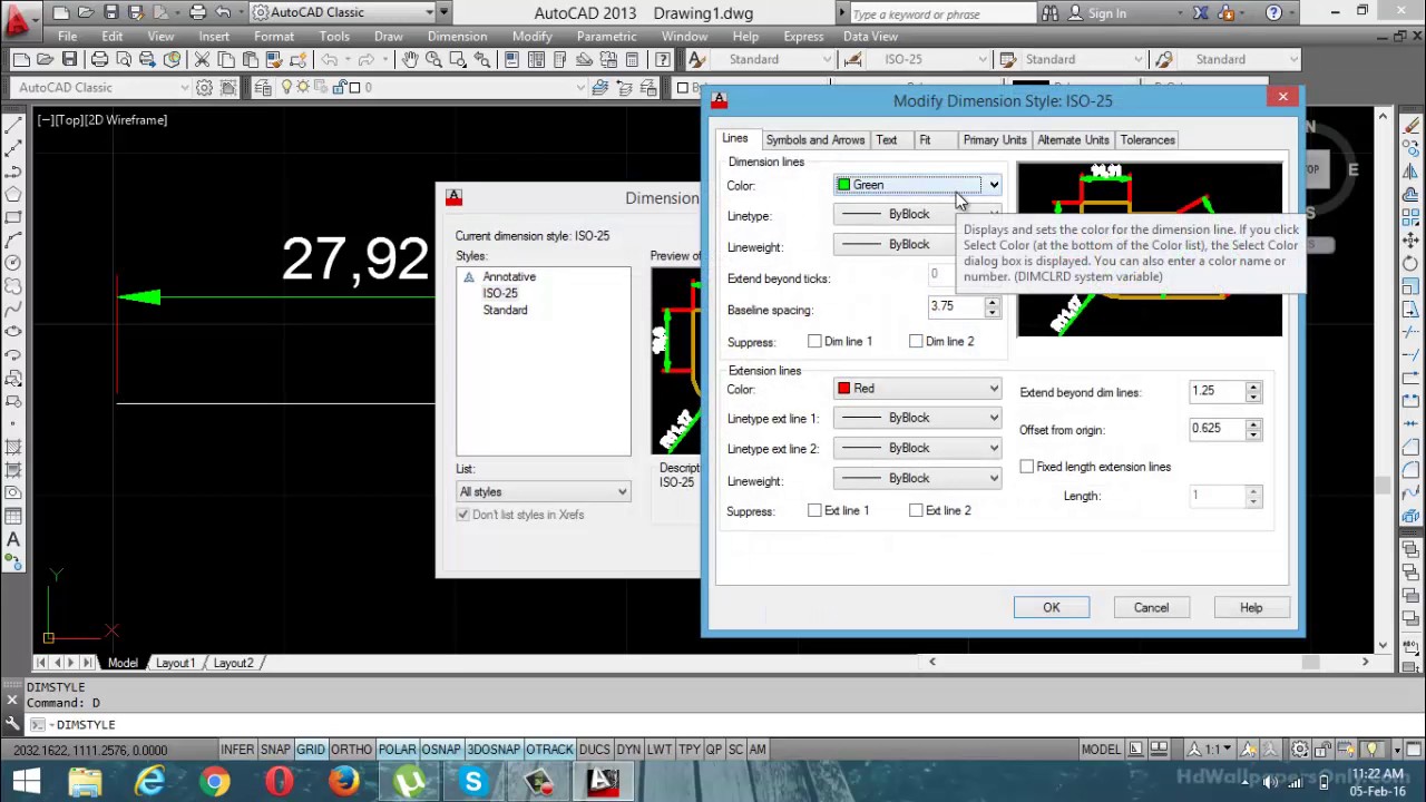 autocad format toolbar dimensional style manager(lass-2) - YouTube