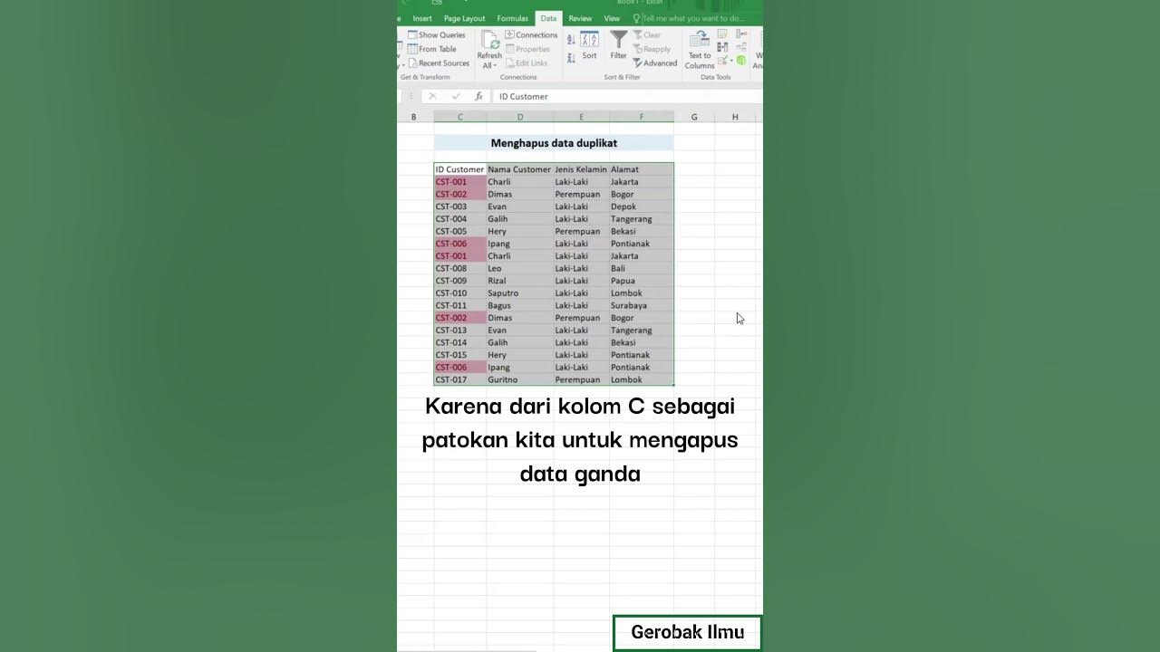 CARA MENGHAPUS DATA DUPLIKAT DI EXCEL #shorts - YouTube