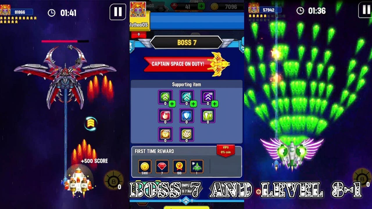 Space Shooter Boss Level 7 and Level 8-1 Gameplay with CD GAMING SR ...