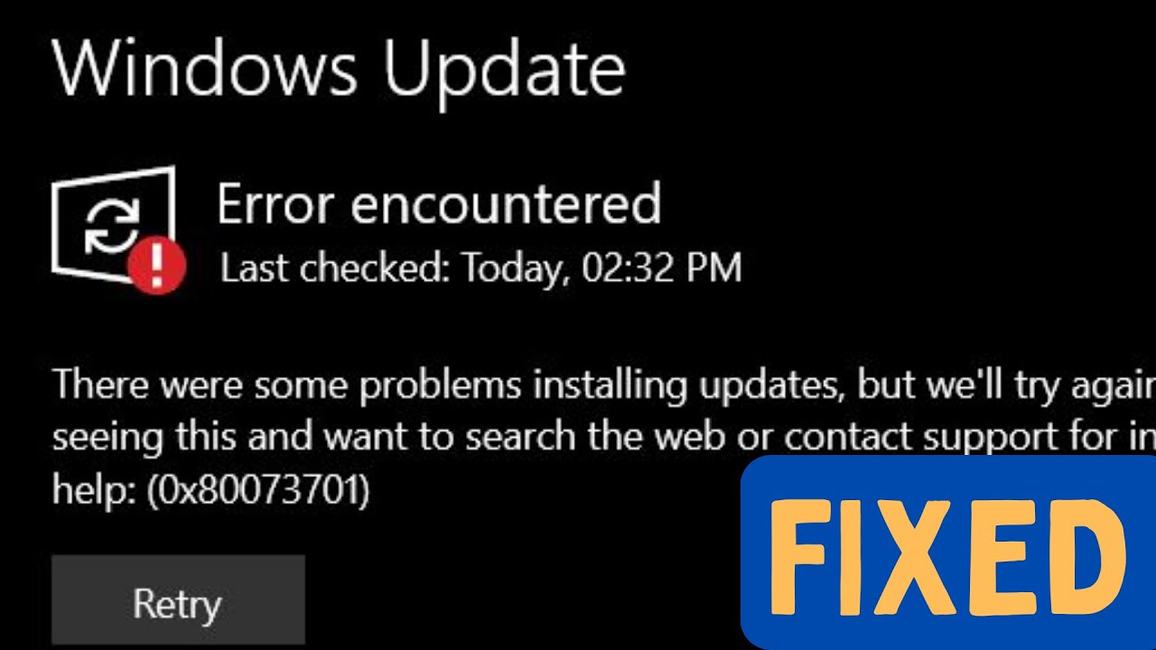 How To Fix Windows Update Error 0x80073701 in Windows 11 - YouTube