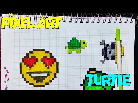 SO EASY! 🖍️ How To Draw A Turtle 🖍️ (Pixel ART) - YouTube