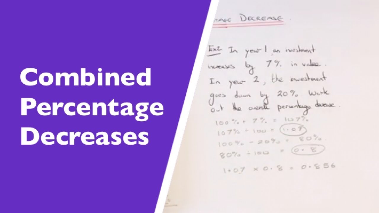 Working Out The Combined Percentage Decrease Given Two Percentage ...