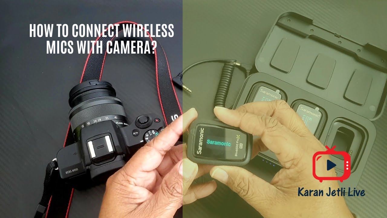 how to connect wireless mics to slr or mirrorless camera - YouTube