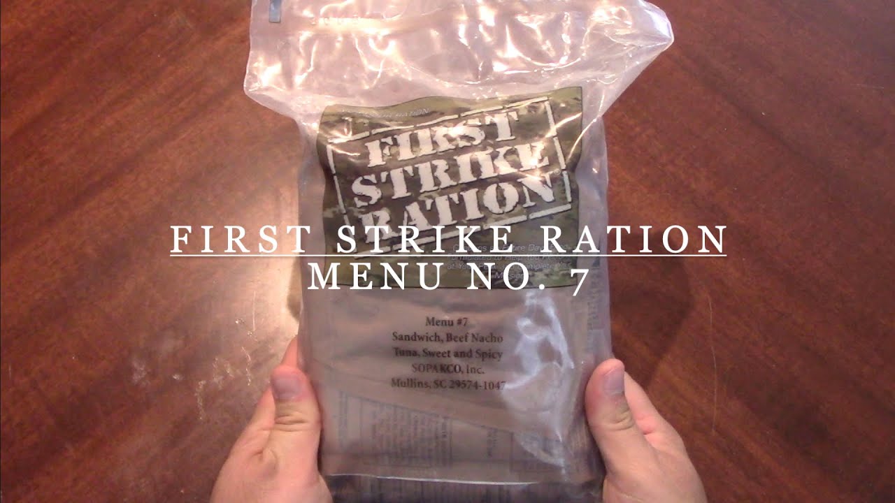 MRE Review | 24 Hour First Strike Ration | Menu No. 7 - YouTube
