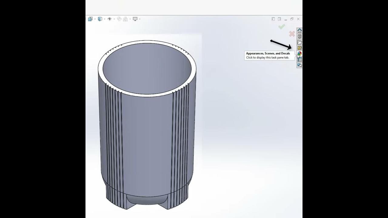 How to assign a transparent or glass appearance in Solidworks #Shorts ...