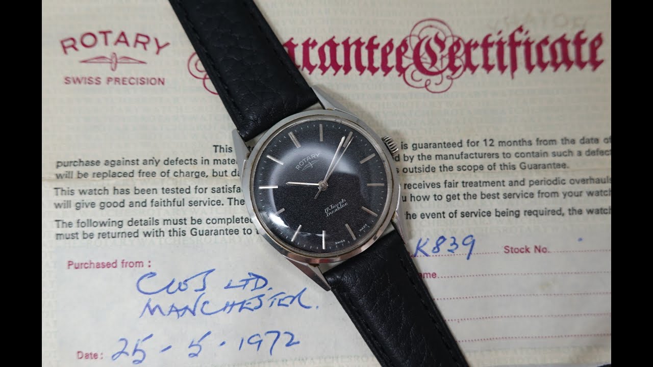 1972 Rotary 17 Jewels men's manual wind watch with textured dial, and ...